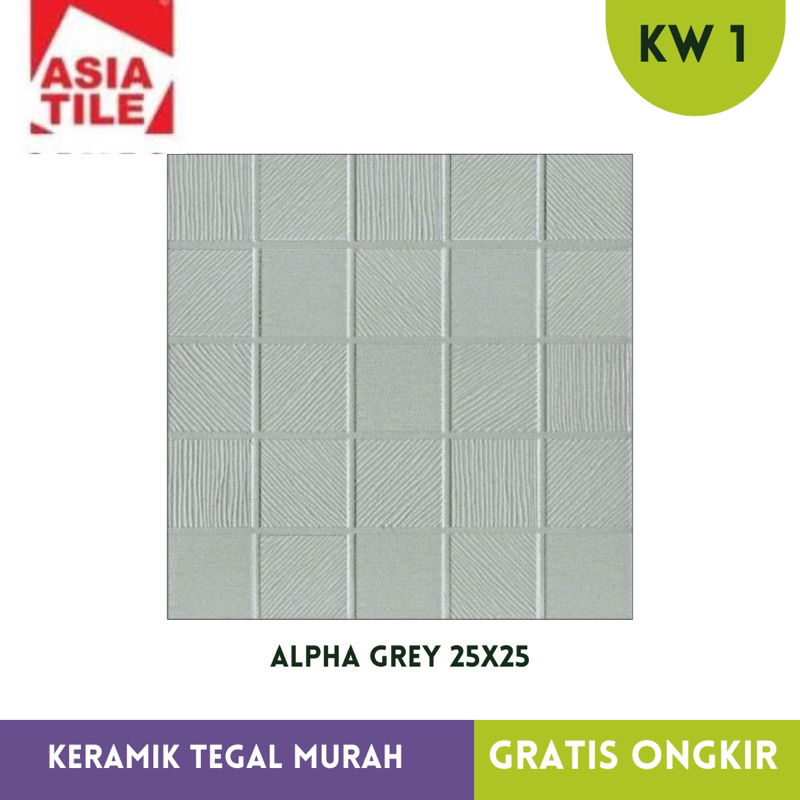 Jual Keramik kamar mandi Asia Tile 25x25 Alpha Grey & White kw 1 mutu ...