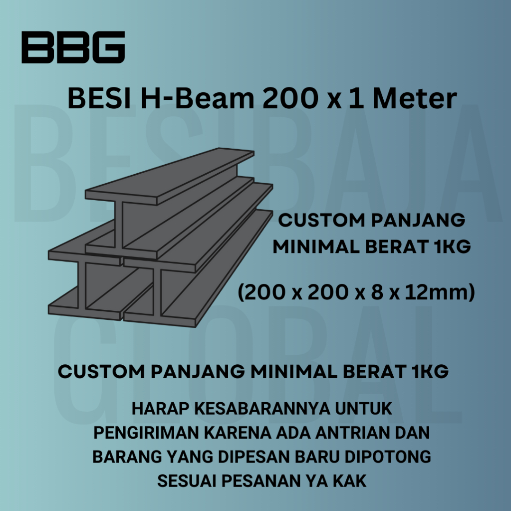 Jual BESI H-BEAM 200 x 1M | Shopee Indonesia