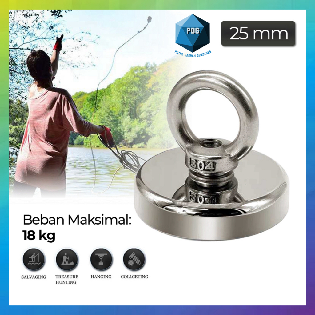 Jual MAGNET FISHING NEODYNIUM SUPER STRONG 75mm 60mm 48mm 36mm 20mm ...