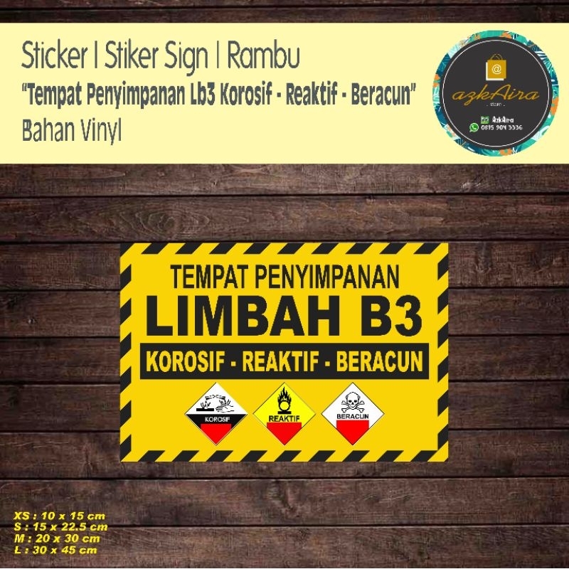 Jual Sticker Stiker Sign Rambu Tempat Penyimpanan Limbah B3 (Korosif ...