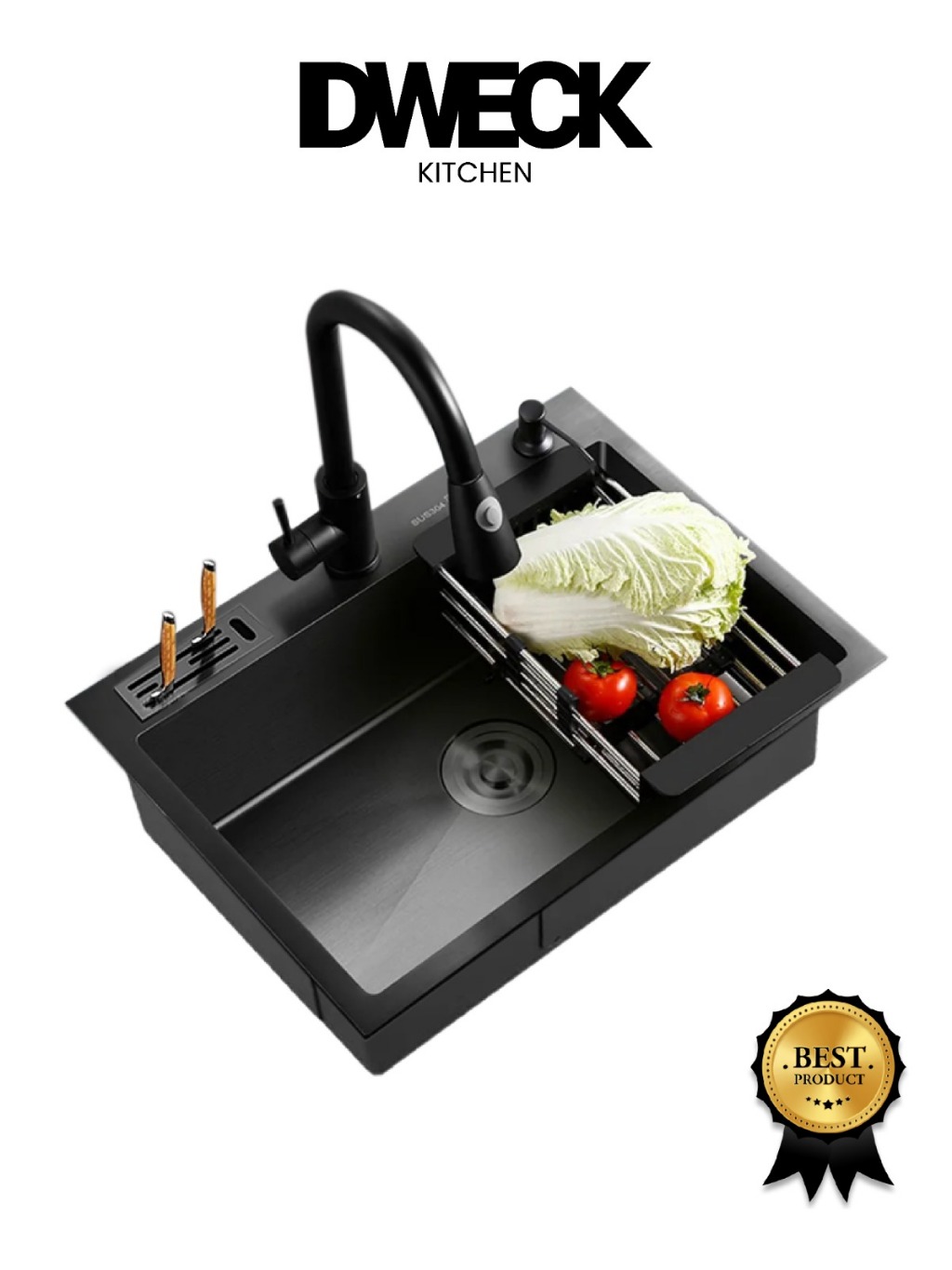 Jual DWECK - Kitchen Sink Black Medium size Stainless Steel 304 Anti ...