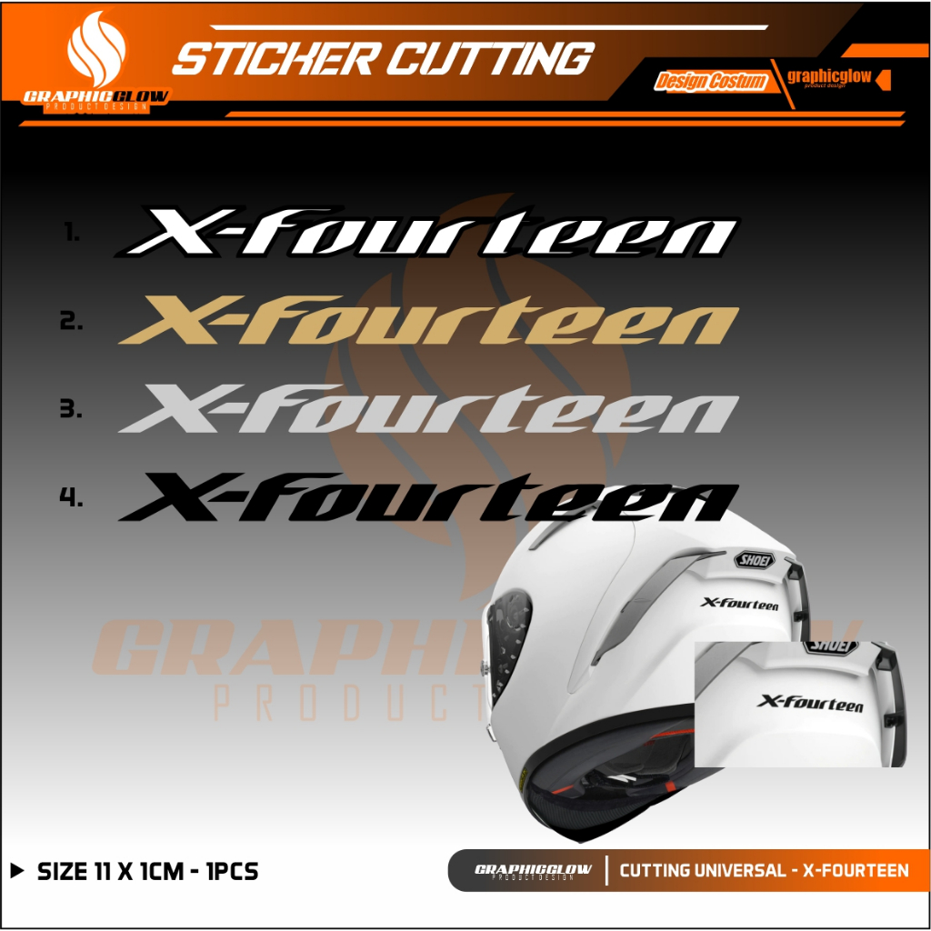Jual STICKER STIKER LOGO HELM SHOEI X14 X-FOURTEEN PREMIUM QUALITY ...