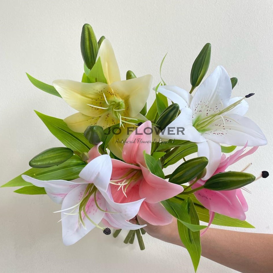 Jual Artificial Lily Latex PREMIUM Bunga Lili palsu bahan Lateks Real ...
