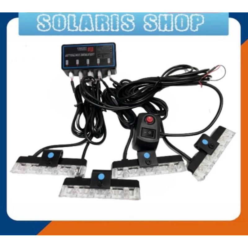 Jual Lampu LED Grill 4x4 Mata Blitz Flash/LED Kedip Grill Mobil 4 Mata ...