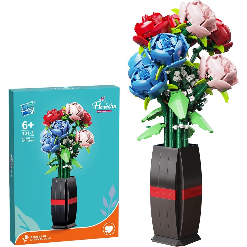 Jual Diy Bricks Bunga Mawar susun Bunga Bucket Vas Bunga Flowers Bucket ...