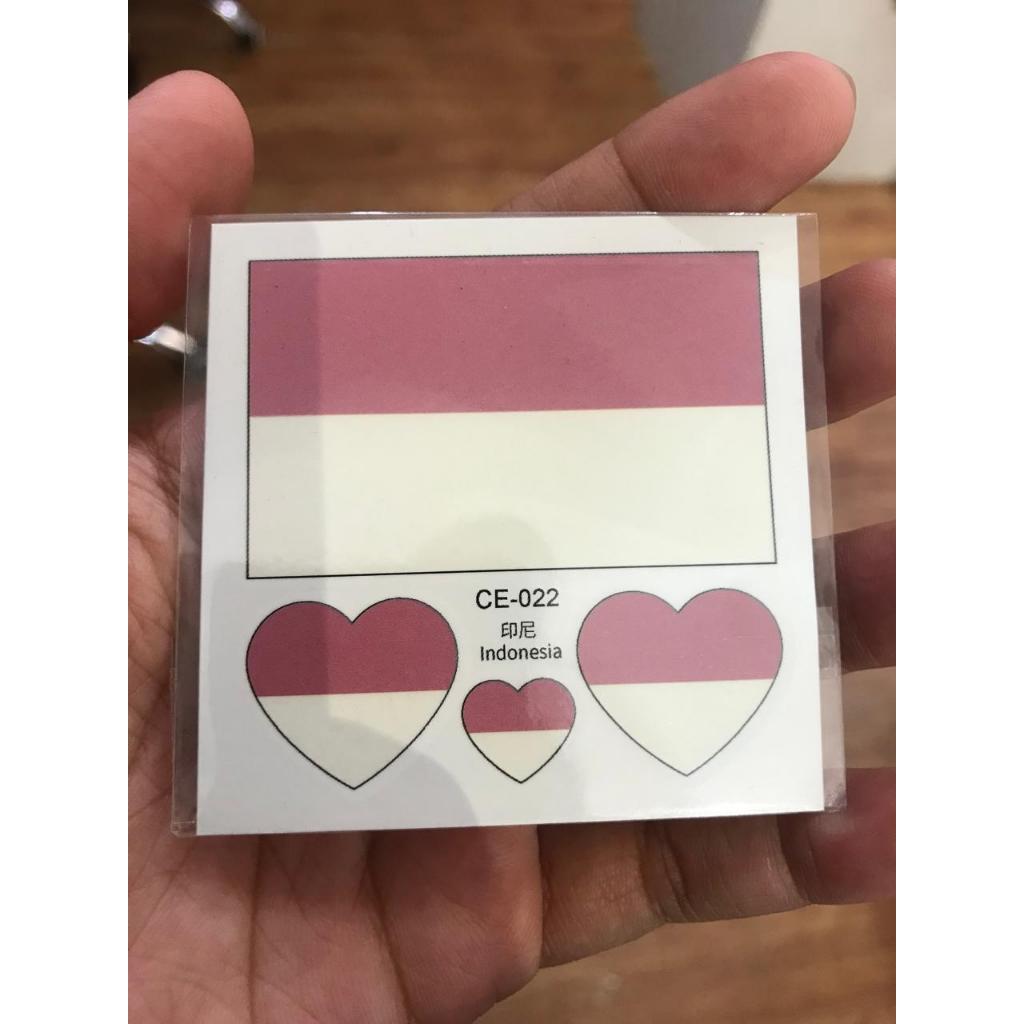 Jual Tato Temporer Merah Putih HUT RI Stiker Pipi Muka Tangan Love ...