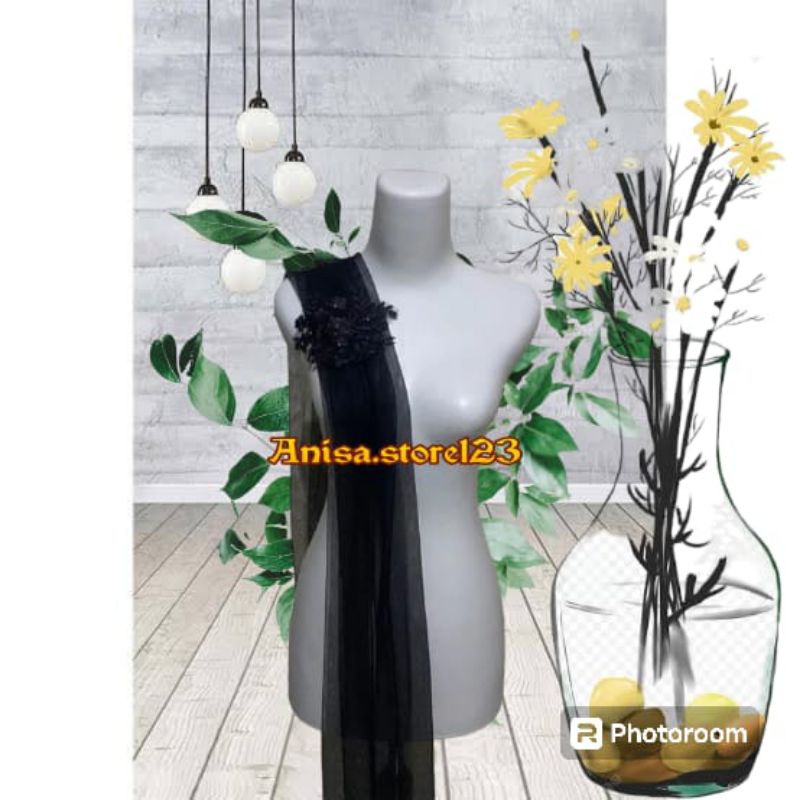 Jual C O D Selendang Tile Hitam | Shopee Indonesia