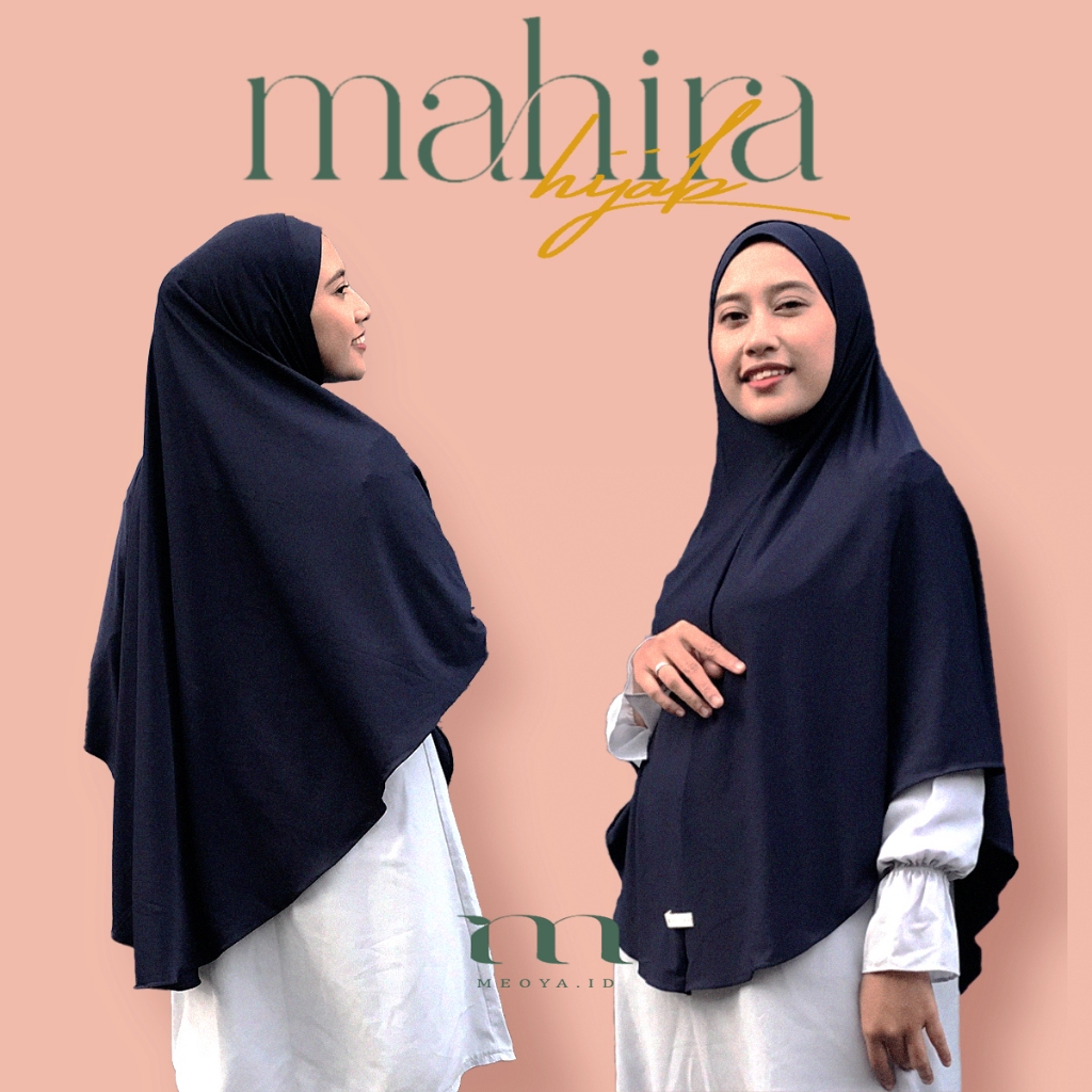 Jual Kerudung Khimar Oval Hijab Malay Jumbo Menutup Dada + Inner Jersey Mahira by Meoya | Shopee ...