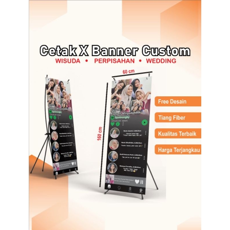 Jual cetak paket spanduk x banner dan y banner+ tiang wisuda ,wedding ...