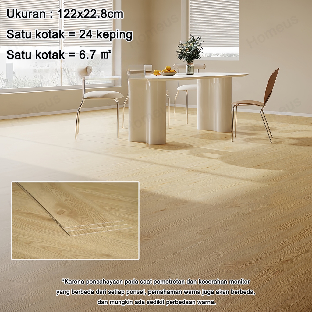 Jual Homeus 1 dus (36pcs) Lantai Vinyl Stiker Perekat Vinil Lantai Kayu ...