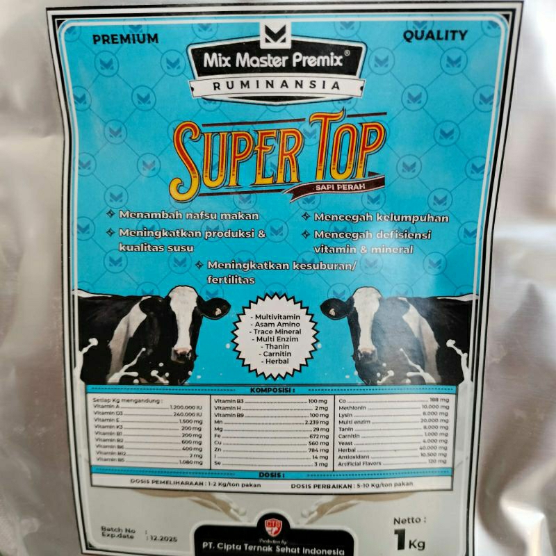 Jual Premix Super Top Induk PERAH 1 kg Sapi, kambing, domba Induk Perah campuran pakan | Shopee ...