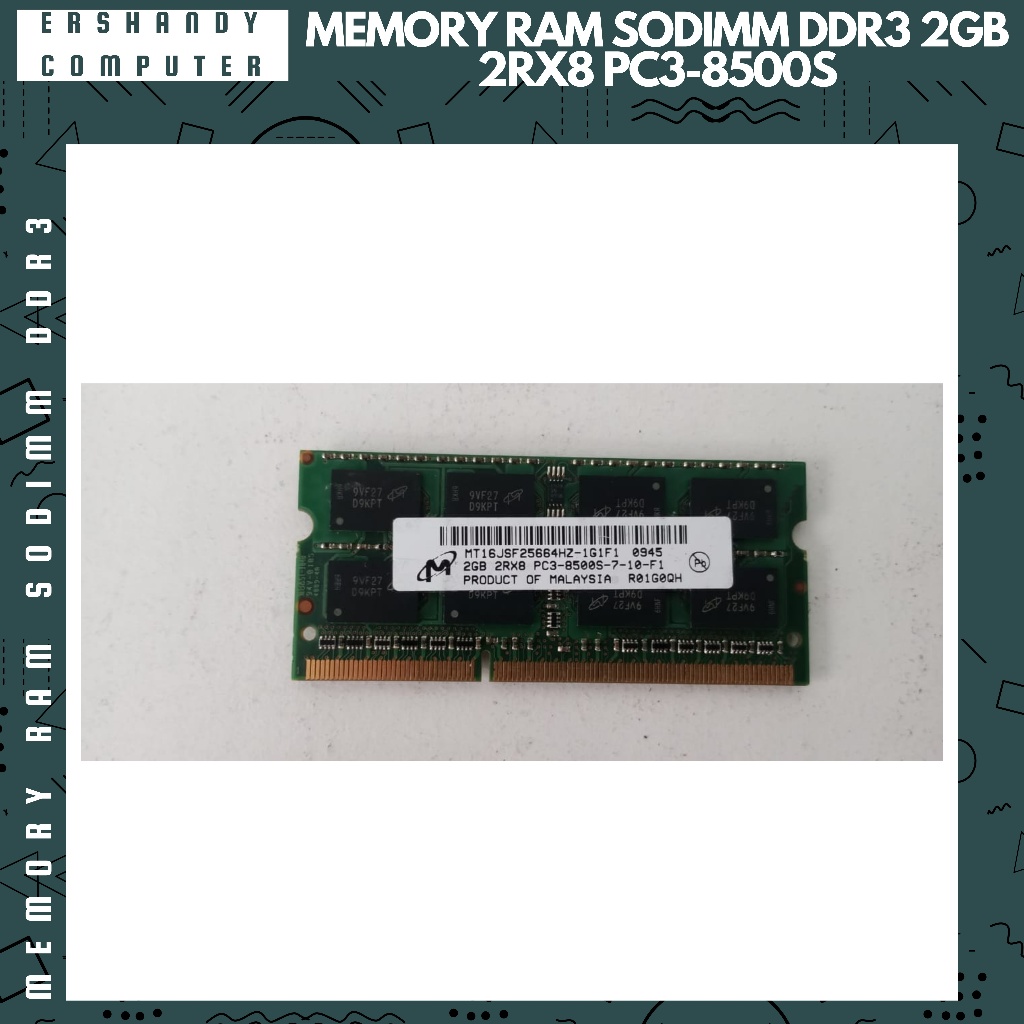 Jual MEMORY RAM SODIMM DDR3 2GB 2RX8 PC3-8500S | Shopee Indonesia