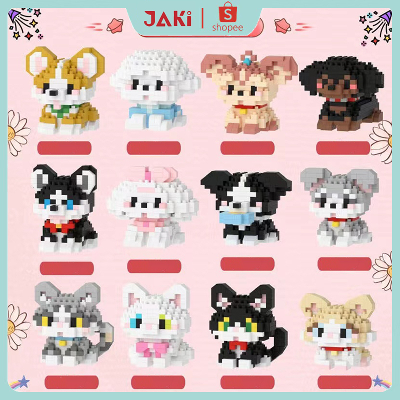 Jual JAKI DIY Puppy Series Nano Block kucing Dog Toys Mainan Balok ...