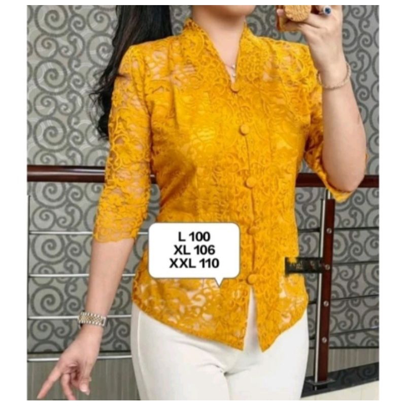 Jual SLD Blus Kebaya Kartini Model Kancing Hidup/Atasan Terbaru Kartini ...