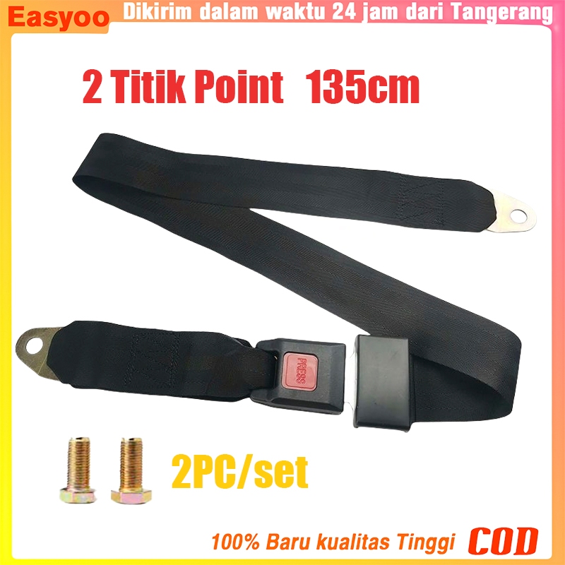 Jual 135cm 2 Titik Point Universal Safety Seat Belt Adjustable Sabuk ...