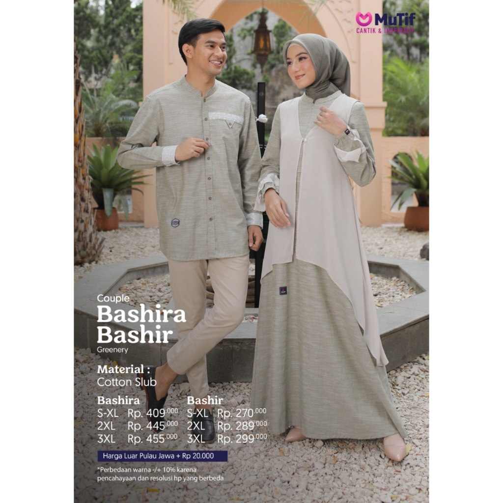 Jual ES - (COD) SARIMBIT KELUARGA MUTIF BASHIRA - BASHIR Greenery - Couple/Sarimbit Katun ORI ...