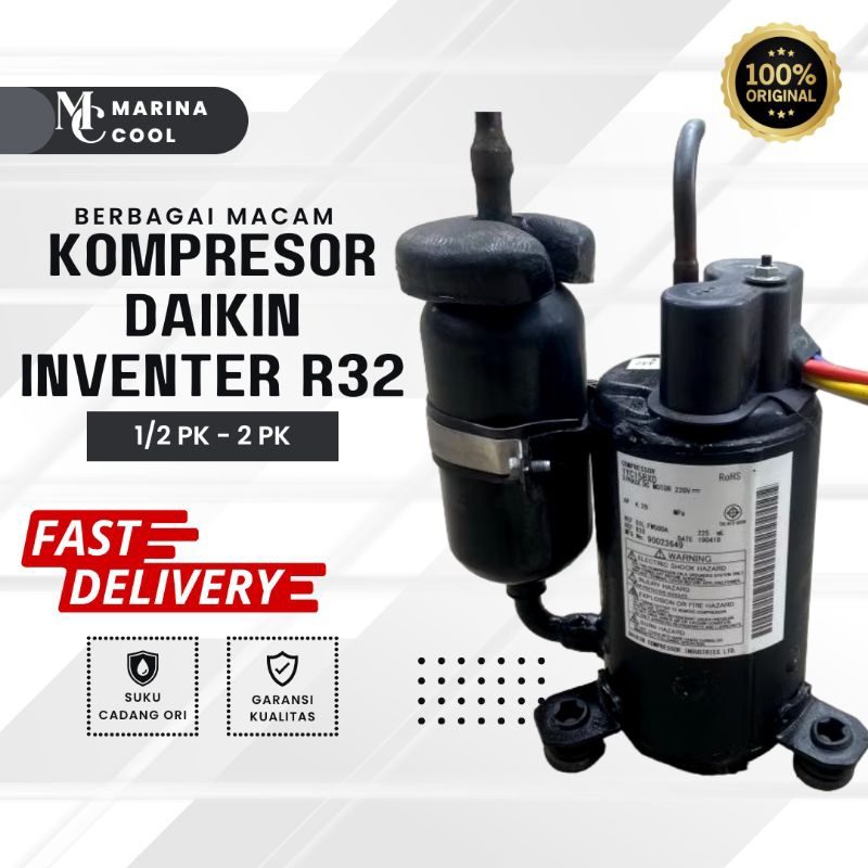 Jual KOMPRESOR AC SPLIT MERK DAIKIN INVENTER TYPE FREON R32 UKURAN 1/2 ...