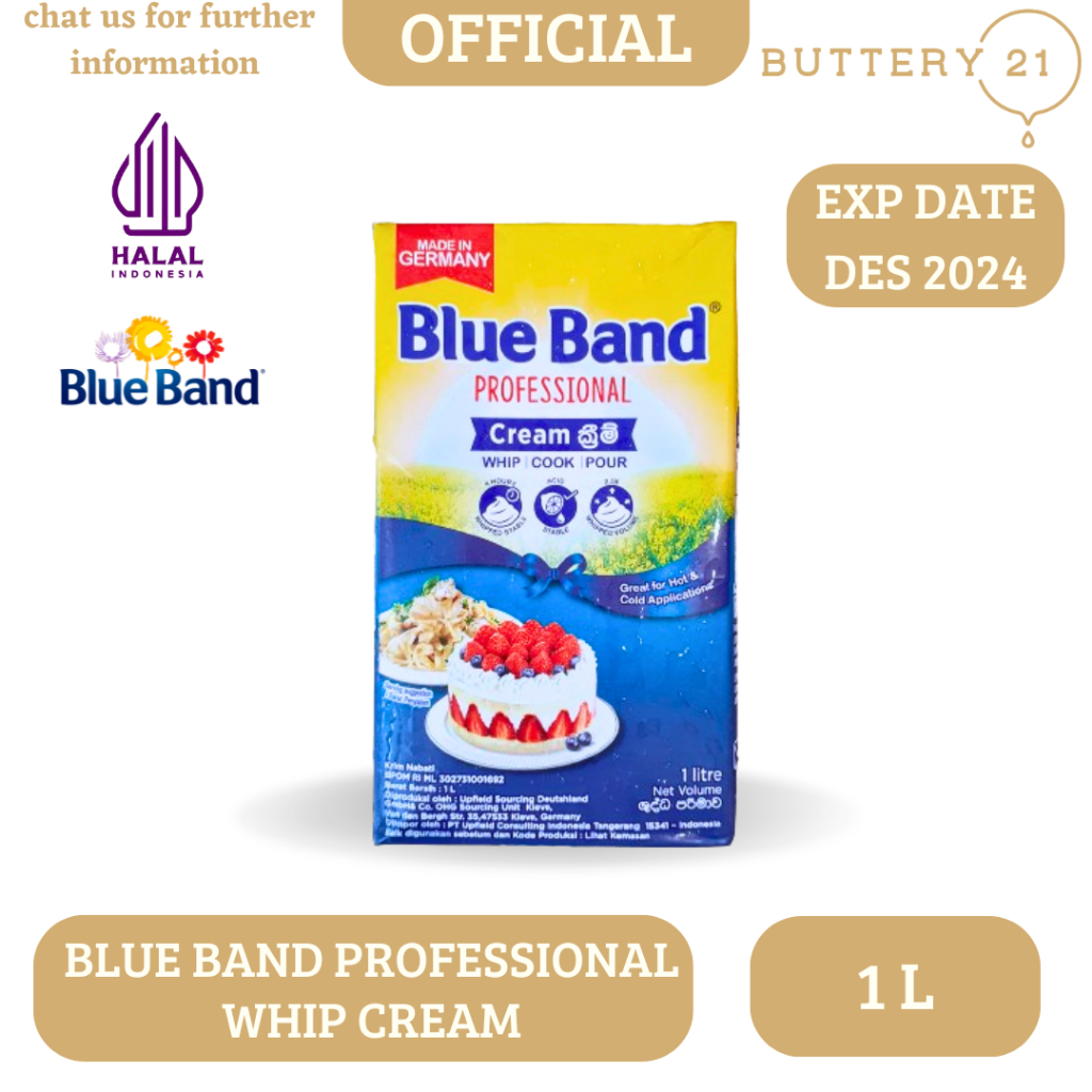 Jual BLUE BAND CREAM 1 L/BLUEBAND WHIPPING CREAM 1L/BLUE BAND WHIP ...
