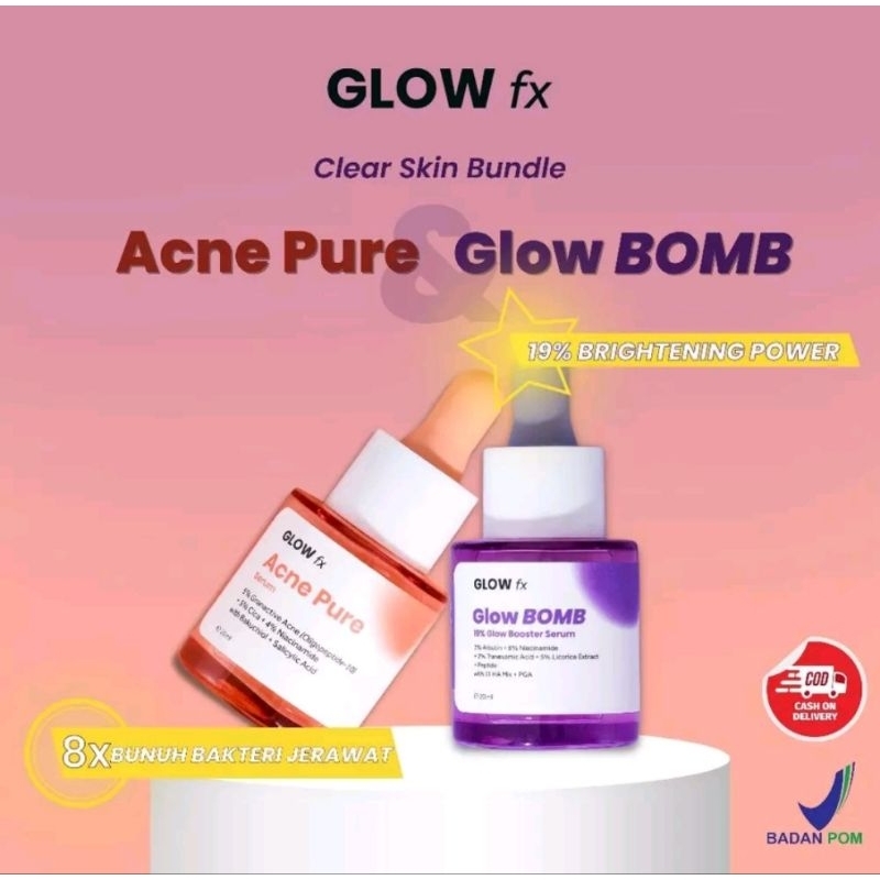 Jual Glow Fx Acne Pure/Glow Bomb 19% Glow Booster Serum 20 ml (bisa ...