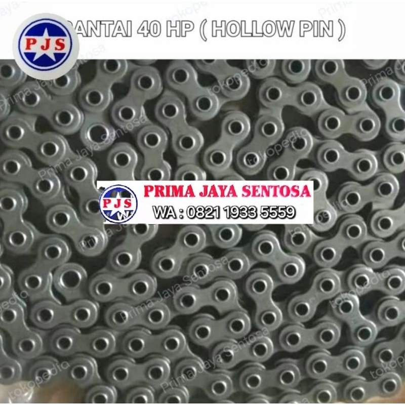 Jual ROLLER CHAIN SINGLE RS 40 HP / RANTAI GEAR RS 40 HOLLOW PIN ( 40HP ...