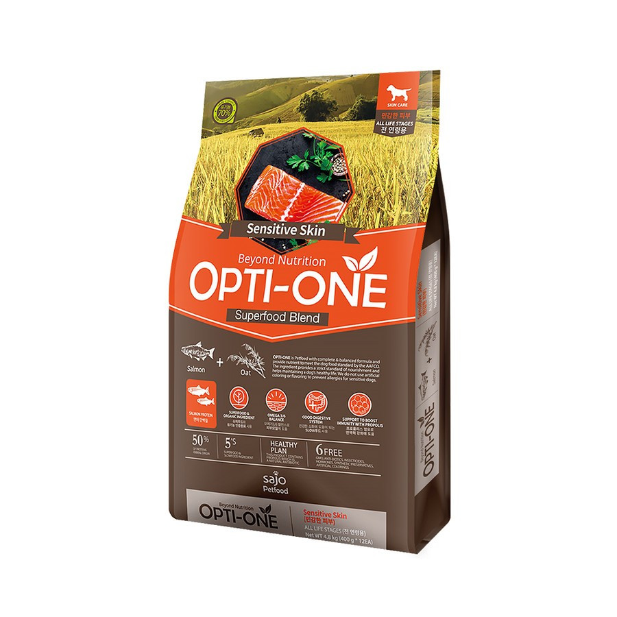 Jual SAJO Opti-One Organic Dog Salmon & Oat Sensitive Skin Dog Food 4 ...
