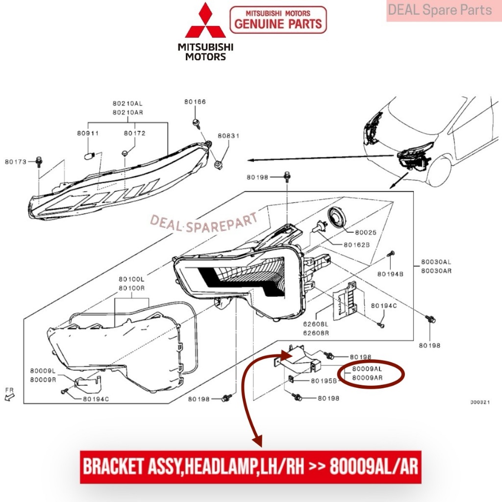 Jual Bracket Breket Headlamp Head Lamp Original Mitsubishi New Xpander ...