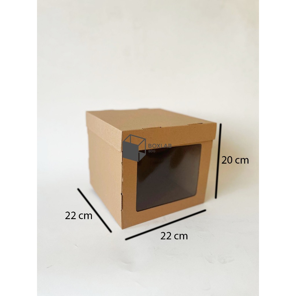 Jual Box Jendela Mika Tinggi 22x22x20/25cm, Box Chiffon Cake , kue Tart ...