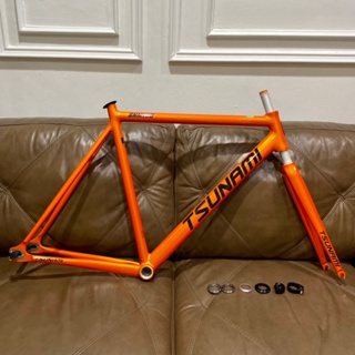 Jual Frameset Fixie TSUNAMI SNM100 Warna Orange Glossy | Shopee Indonesia