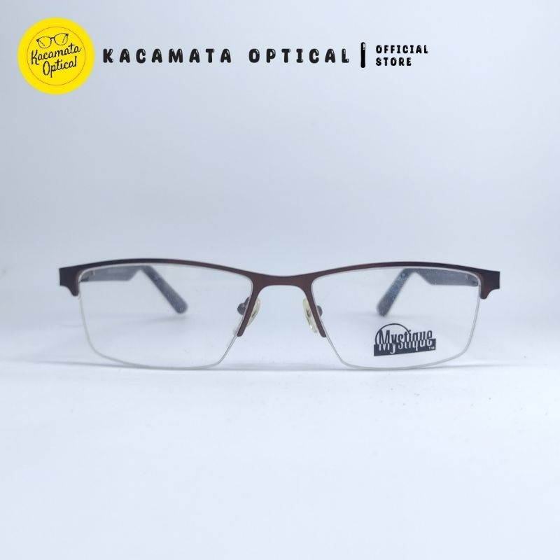 Jual KACAMATA OPTICAL - Frame KMO5048 Half Frame Coklat Besi Plastik ...
