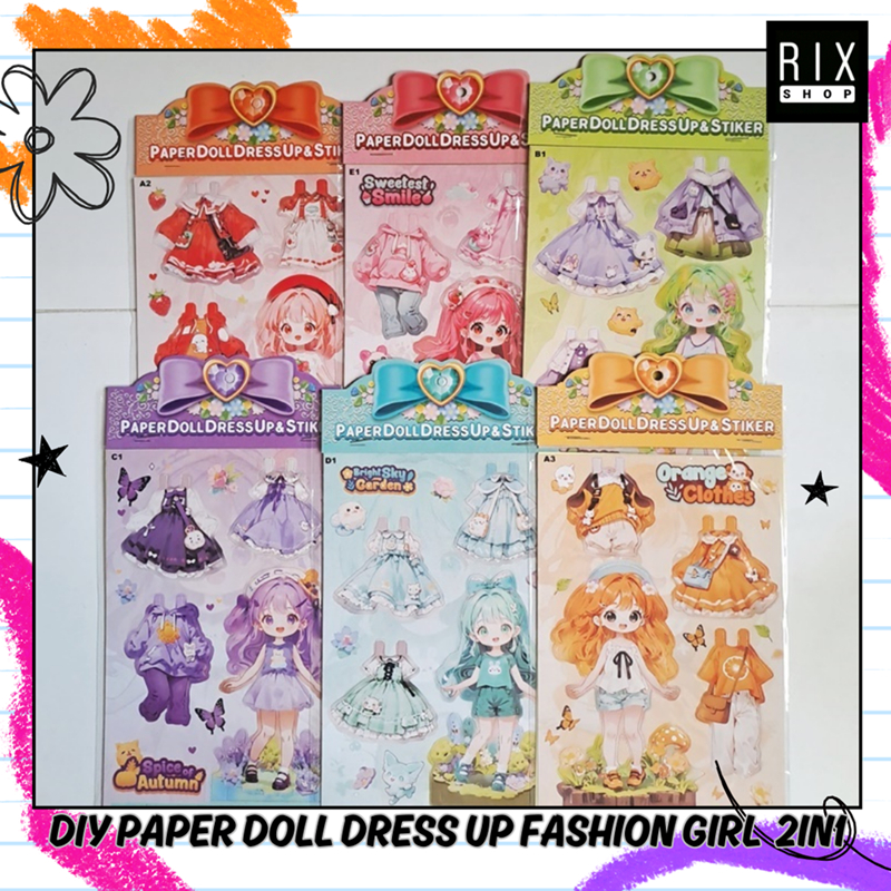 Jual RIX Mainan Anak Paper Doll Dress Up Fashion Girl 2in1 ( Mainan BP ...