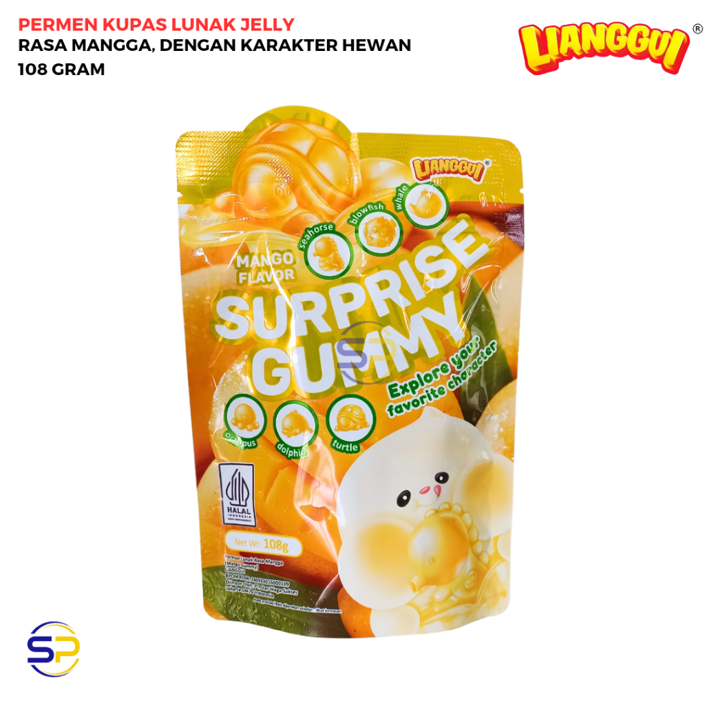 Jual PERMEN LUNAK SURPRISE GUMMY JELLY RASA MANGGA 108 GRAM - LIANGGUI ...