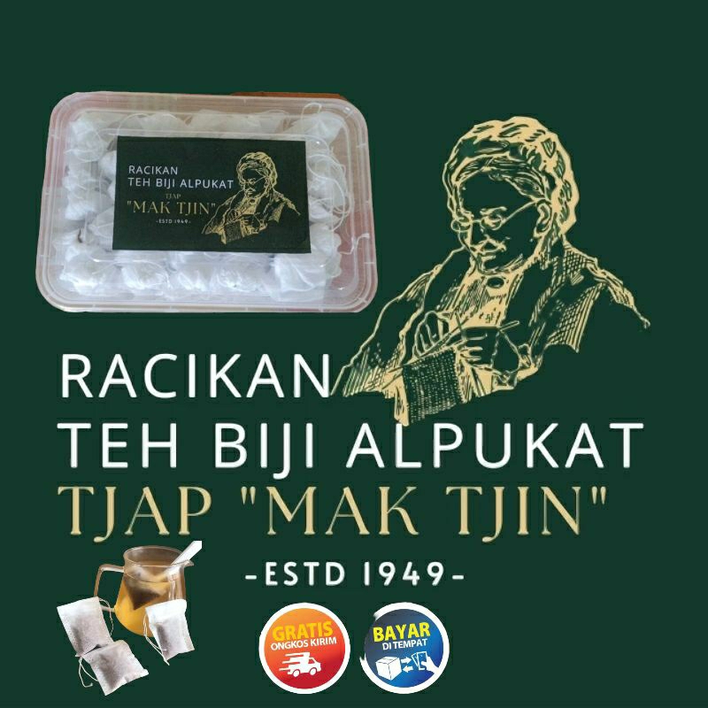 Jual Racikan Teh Biji Alpukat Herbal Tjap Mak Tjin Herbal Alami isi 30 ...