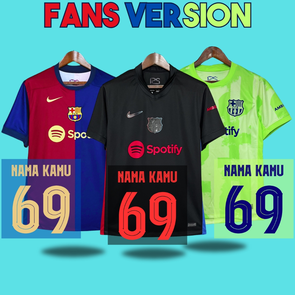 Jual Jersey Barcelona 2024 2025 Home Away 3rd Third Baju Sepak Bola ...