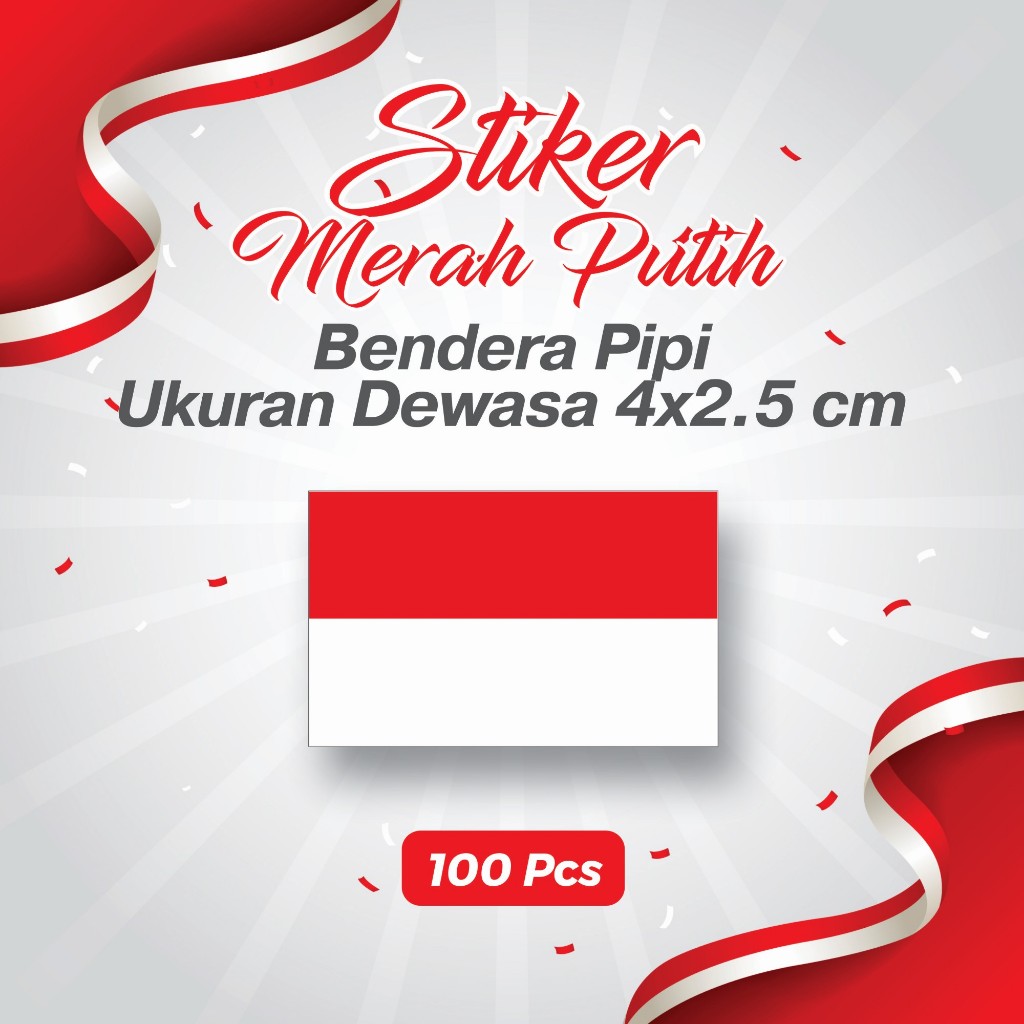 Jual Stiker Pipi Merah Putih 100 Pcs / Sticker Bendera Agustusan ...