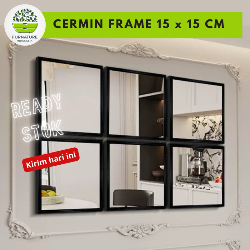 Jual cermin frame aesthetic cermin dekorasi dinding 15 x 15 cm | Shopee ...