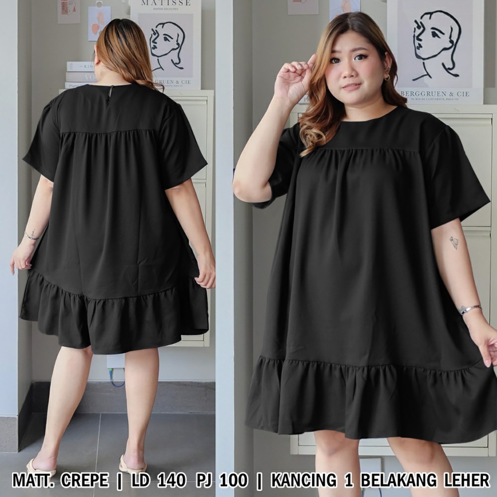 Jual ZRS Dress Fani Big Size XXXL Ld 150 cm P 100 cm B 237 gr Mosscrepe Viscose #4124 | Shopee ...