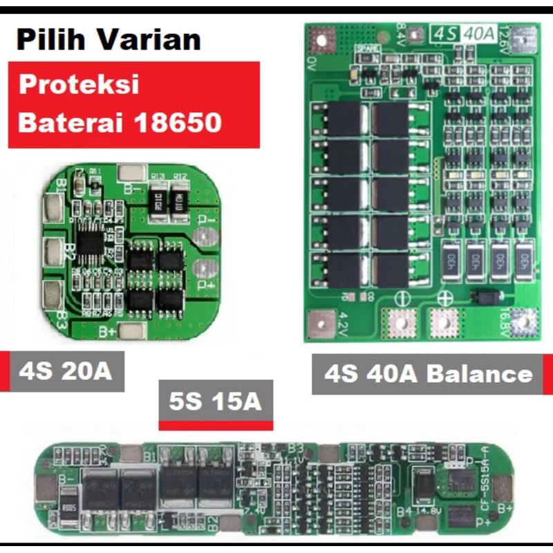 Jual Kit Modul Proteksi Baterai BMS 4S 5S Baterai 18650 | Shopee Indonesia
