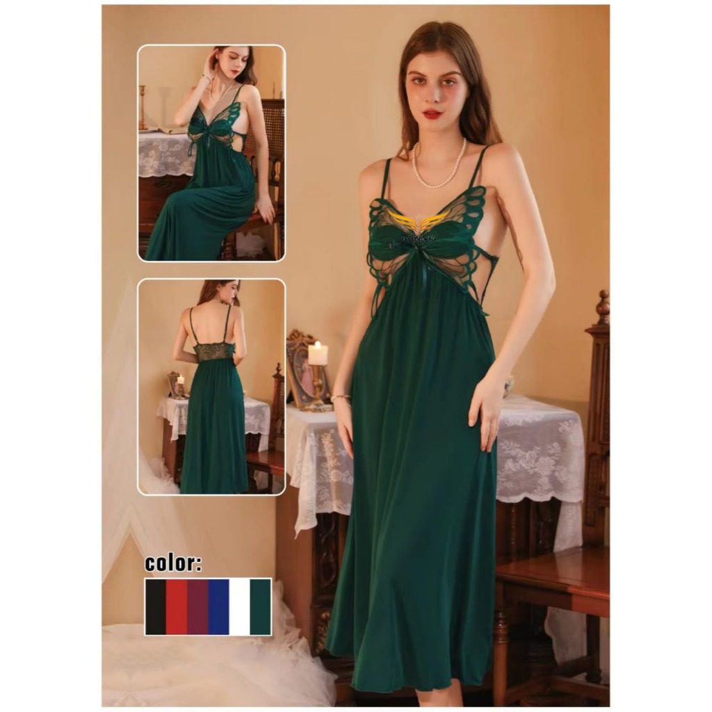 Jual Vee-lingerie long dress kupu kupu new edition 2024 jumbo/seserahan ...