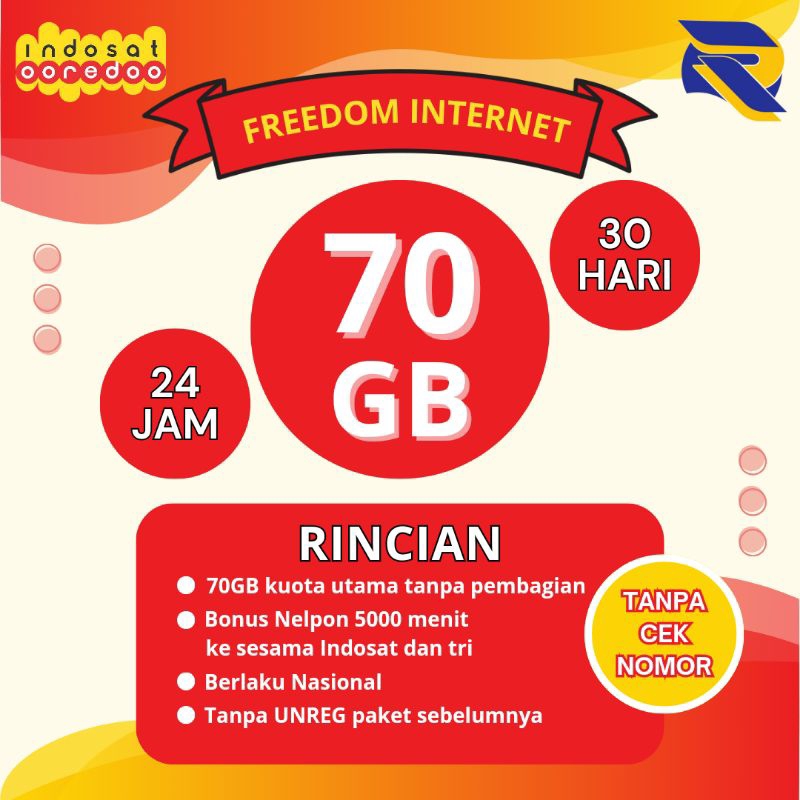 Jual PAKET DATA INDOSAT 50GB 70GB 100GB 150GB FULL KUOTA UTAMA WAJIB ...