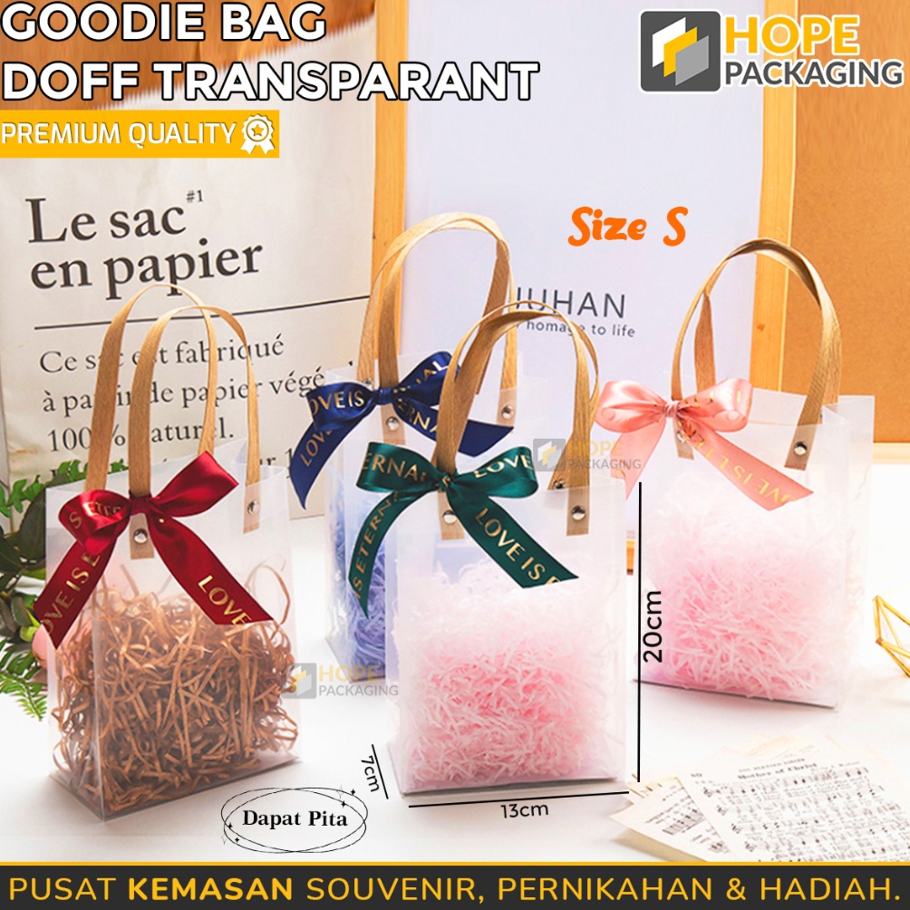 Jual PROMO SPESIAL Goodie Bag Doff Transparant Premium Pita Tas Doff ...