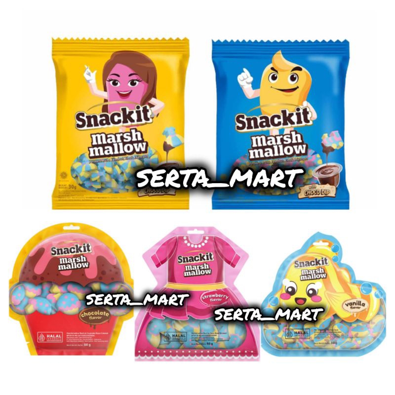 Jual SnackIt Marshmallow Choco Dip 30gr - Snack It Mallow Gown / Train ...