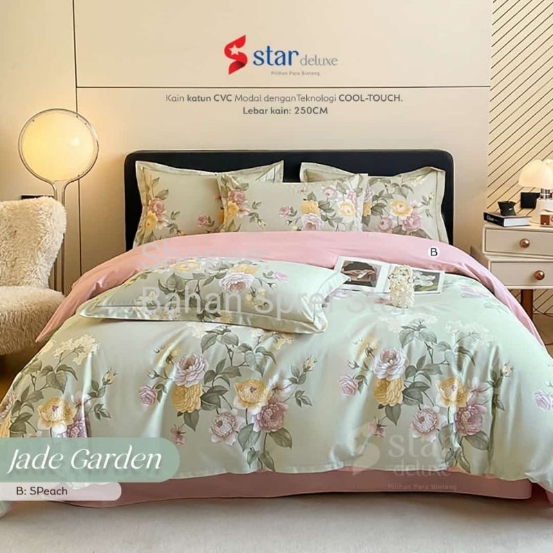Jual Bahan Kain Sprei Star - Jade Garden | Shopee Indonesia