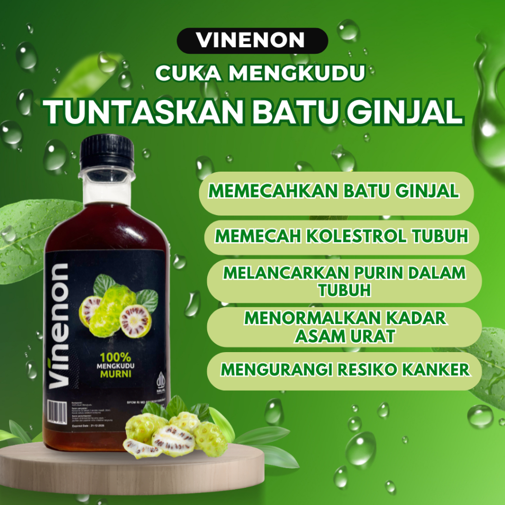 Jual Vinenon Cuka Mengkudu - Hancurkan Batu Ginjal, Mencegah Sel Kanker ...