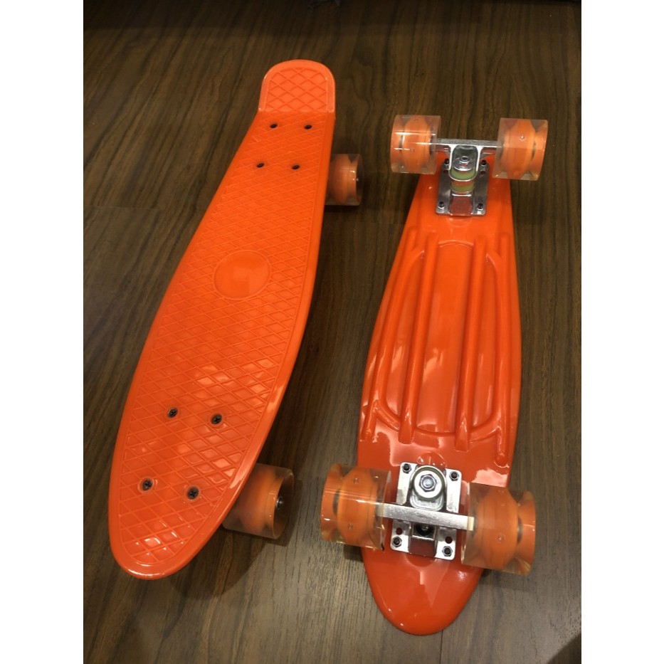 Jual Penny Board Skateboard LED PU Wheels 22 inch Roda nyala - Orange ...