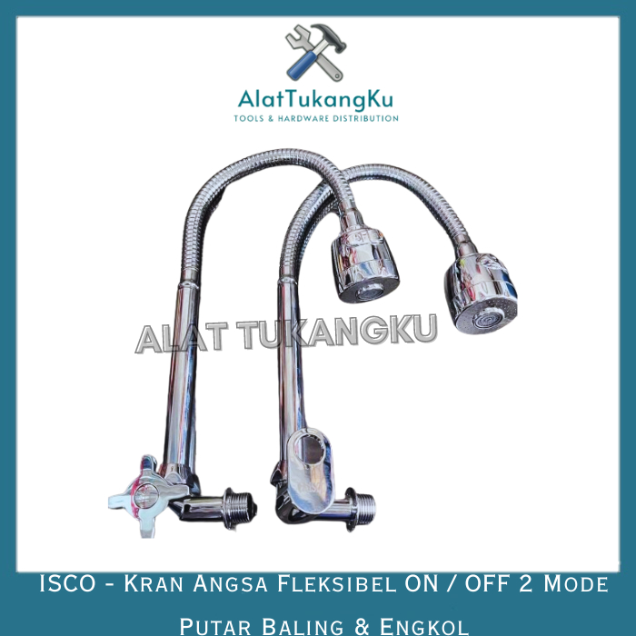 Jual Isco - Kran Angsa Fleksibel Stainless Steel Tombol On Off / Keran ...