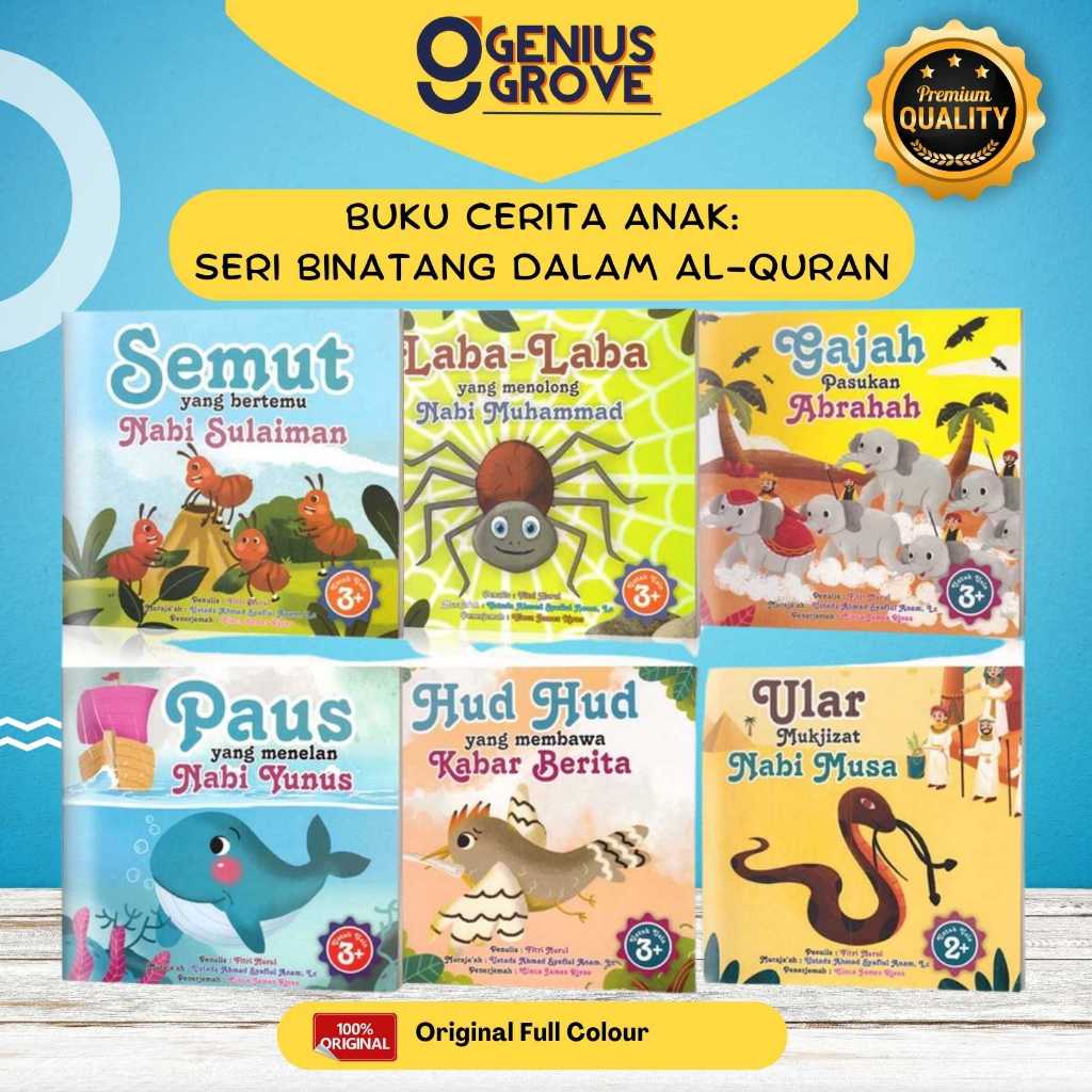 Jual [Genius Grove] Buku Cerita Anak Islami Seri Cerita Binatang Dalam Alquran | Buku Cerita ...