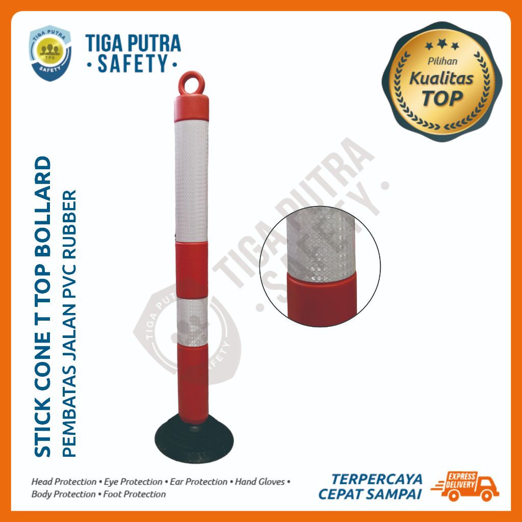 Jual Stick Cone T Top Bollard 120 cm / Pembatas Jalan PVC Rubber ...