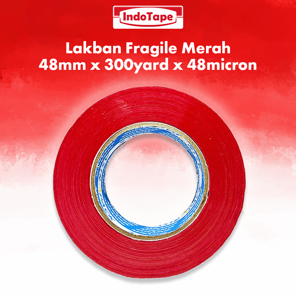 Jual Lakban Fragile Merah Jumbo 48mm x 300yard Astrapack | Shopee Indonesia