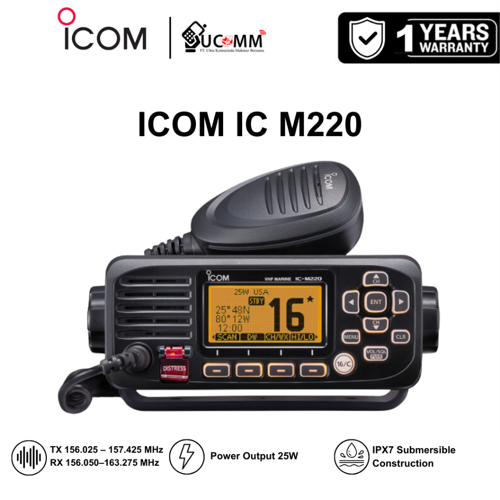Jual ICOM IC-M220 M220 RIG Marine VHF Transceiver Radio Kapal | Shopee ...