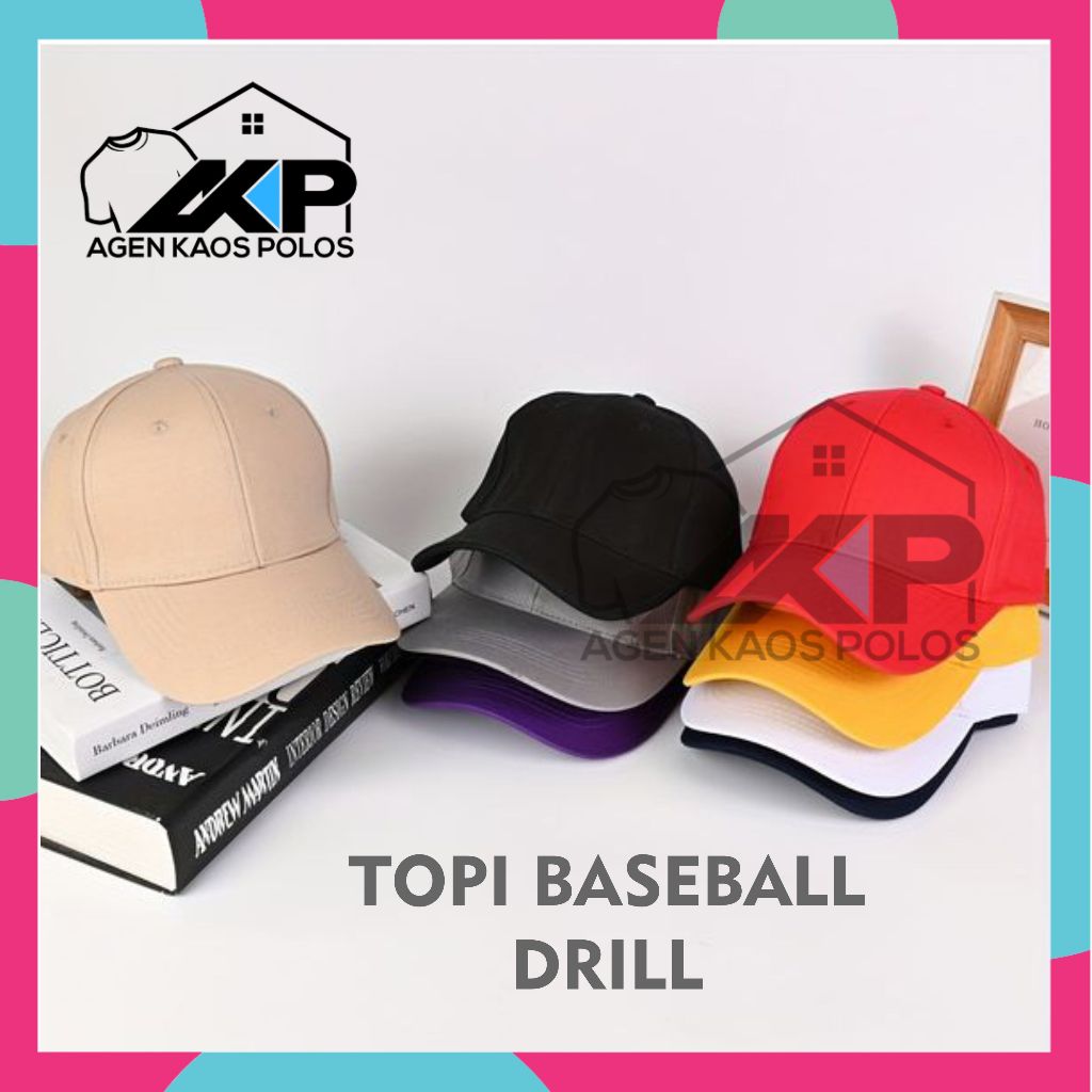 Jual Topi Baseball Polos Japan Drill Premium Pria Wanita | Topi ...
